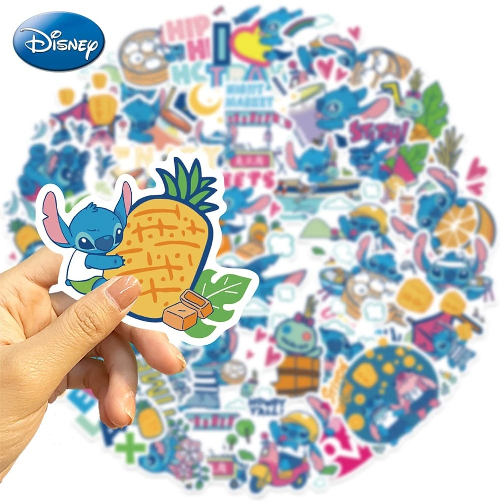 Disney 50 pièces Autocollants imperméables Stitch version Q officiel ...