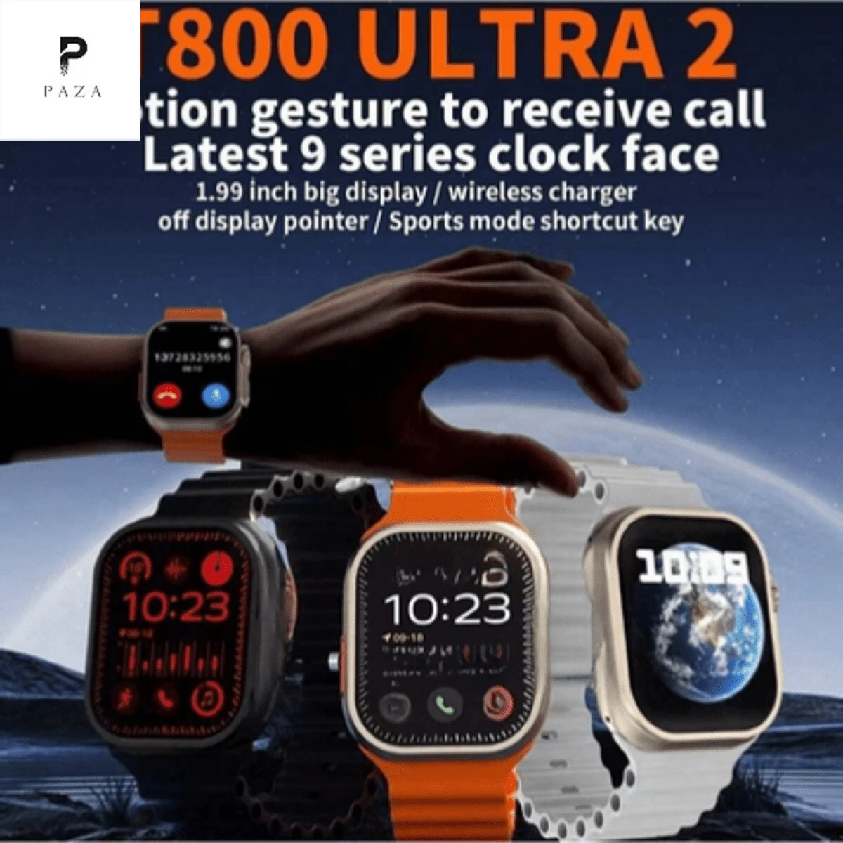PAZA Smart Watch T800 Ultra T800Ultra Smart Watch, Wireless Charging ...