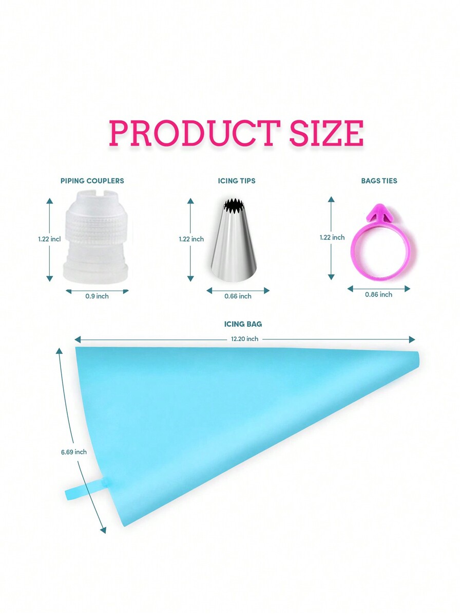 19pcs/Set Reusable Piping Bag And Tips Set Icing Bag And Tips Icing ...