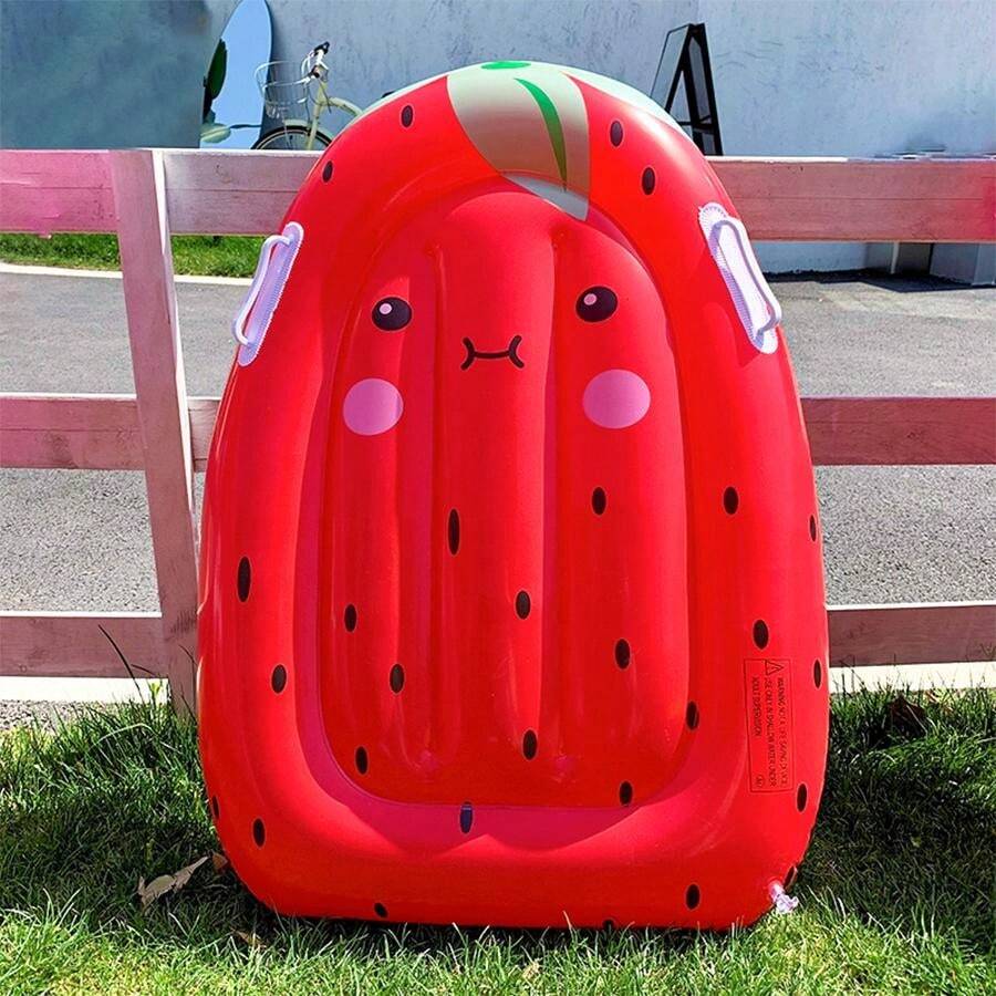 1pc Inflatable Kiwi & Strawberry Design PVC Pool Float For Swimming ...