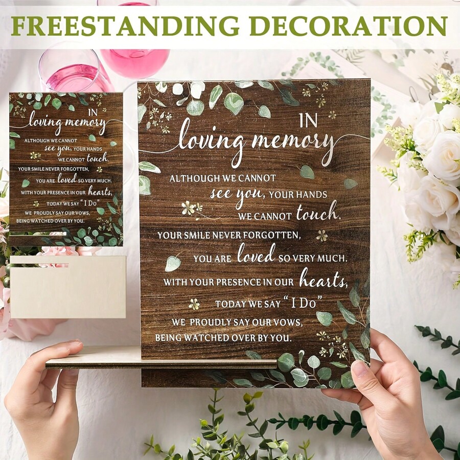 1pc, Memorial Table Sign For Wedding, Wooden Wedding Reception Signs ...