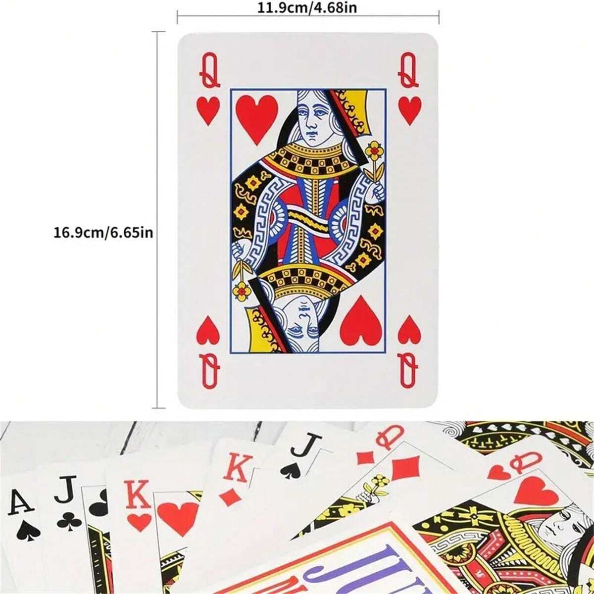 Giant Playing Cards Set, Huge Poker Game With Oversized Cards 4X Larger ...
