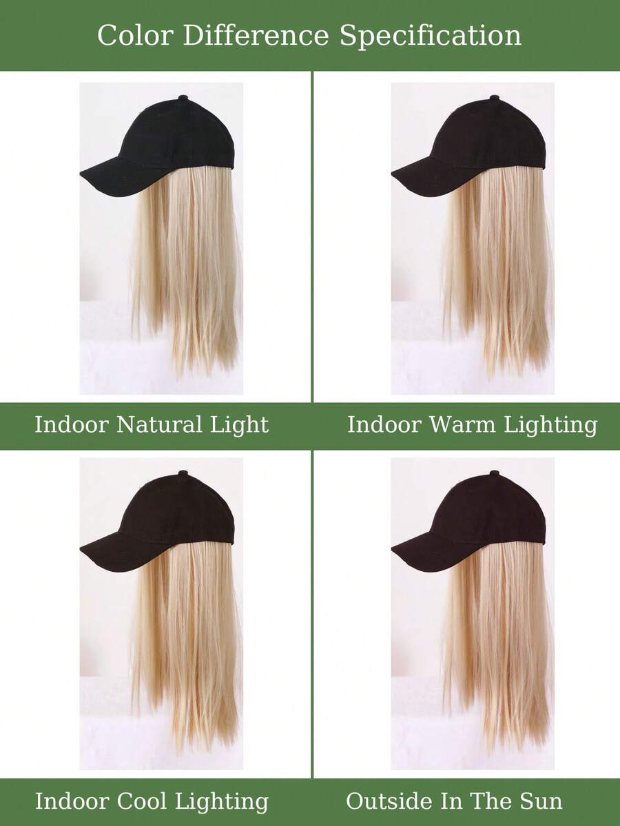Duck Hat Wig Integrated Highlights Long Straight Hair Duck Hat Long ...