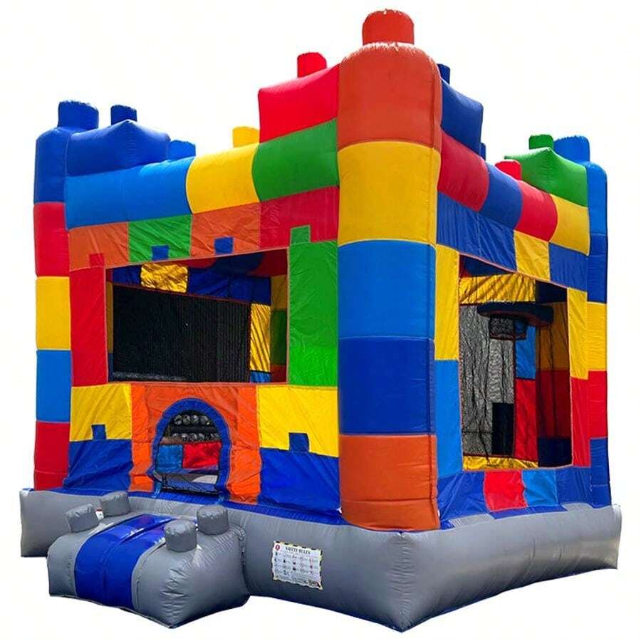 Bounce House Colorful Block Inflatable Jump For Kids And Adults With ...