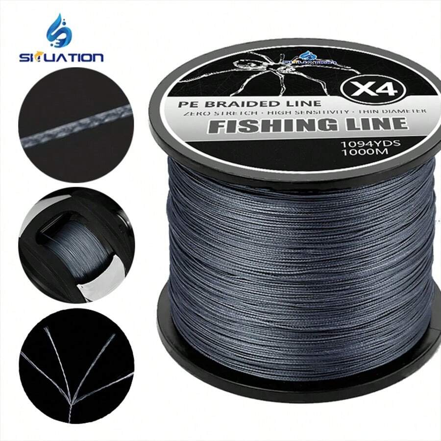 Premium 4XPE Grey Fishing Line 1000M/1094YDS Super Tensile Strength ...