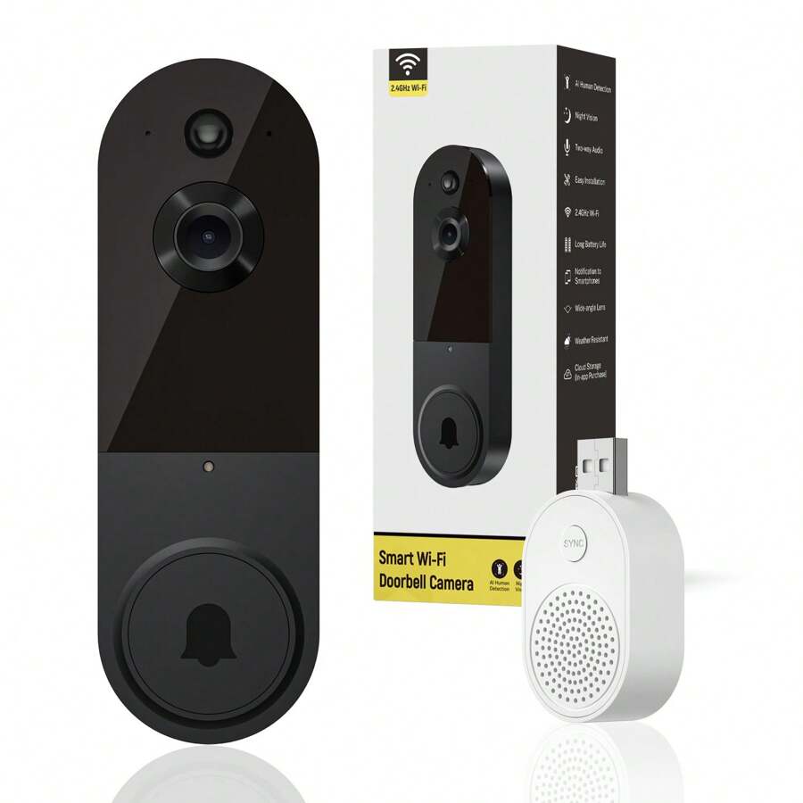 1080P Video Doorbell Camera Wireless For Home Security With Free Chime ...
