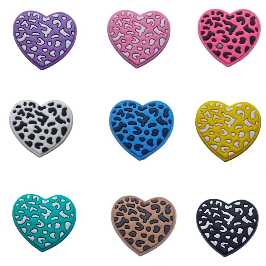 40pcs Lovely Heart Shaped Shoe Charms For DIY Decorating, PVC Soft Glue ...