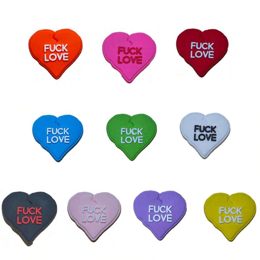 40pcs Lovely Heart Shaped Shoe Charms For DIY Decorating, PVC Soft Glue ...