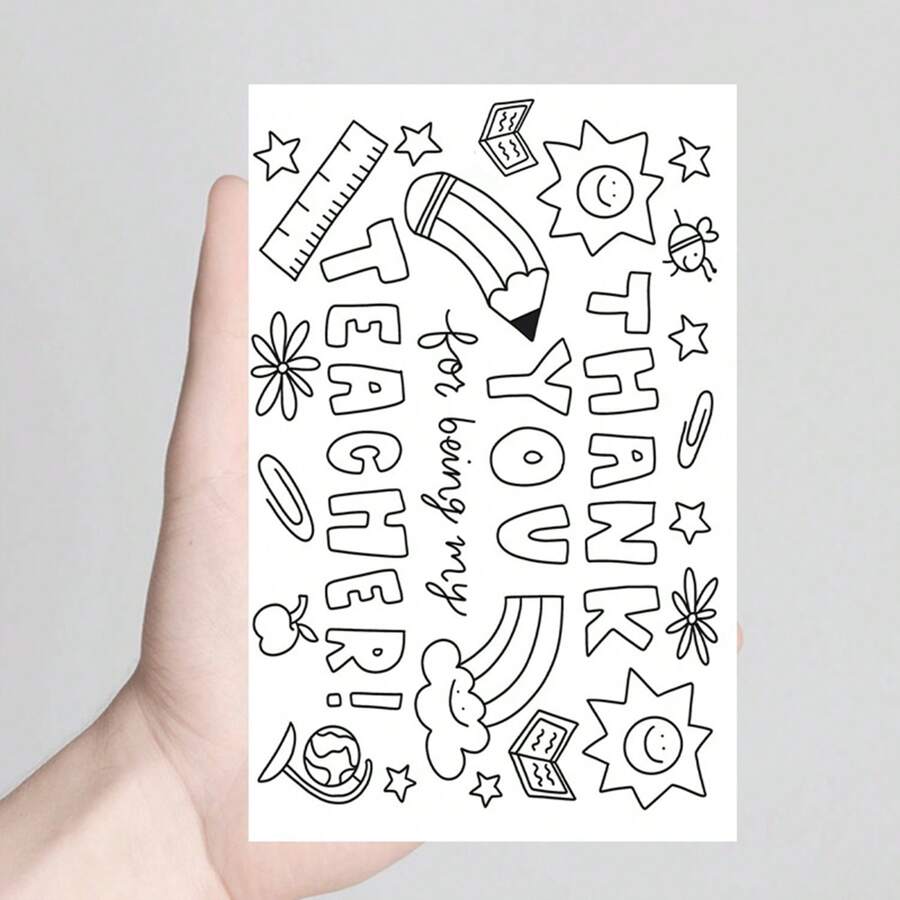 1pc Teacher Appreciation Card, Teacher Thank You Card Printable ...