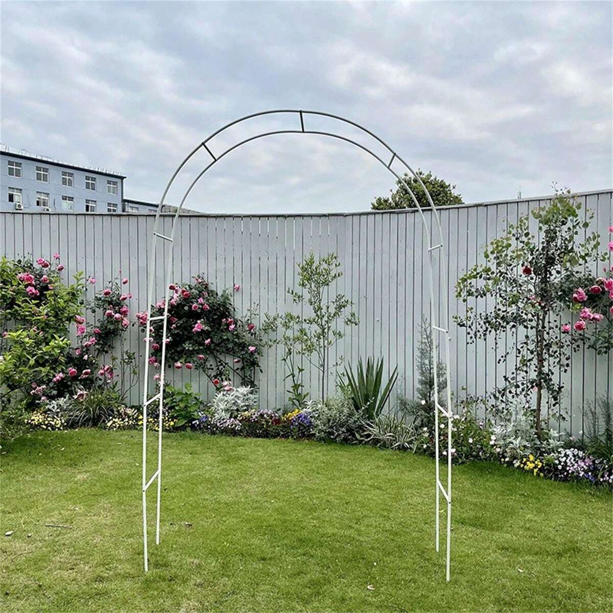 Garden Outdoor Grape Arbor Gazebo Arch Frame, Rose & Ivy Trellis ...