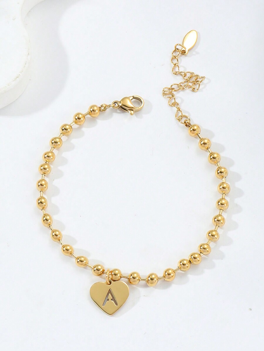 Pulsera con 26 cuentas con letras iniciales, pulsera con letras en ...