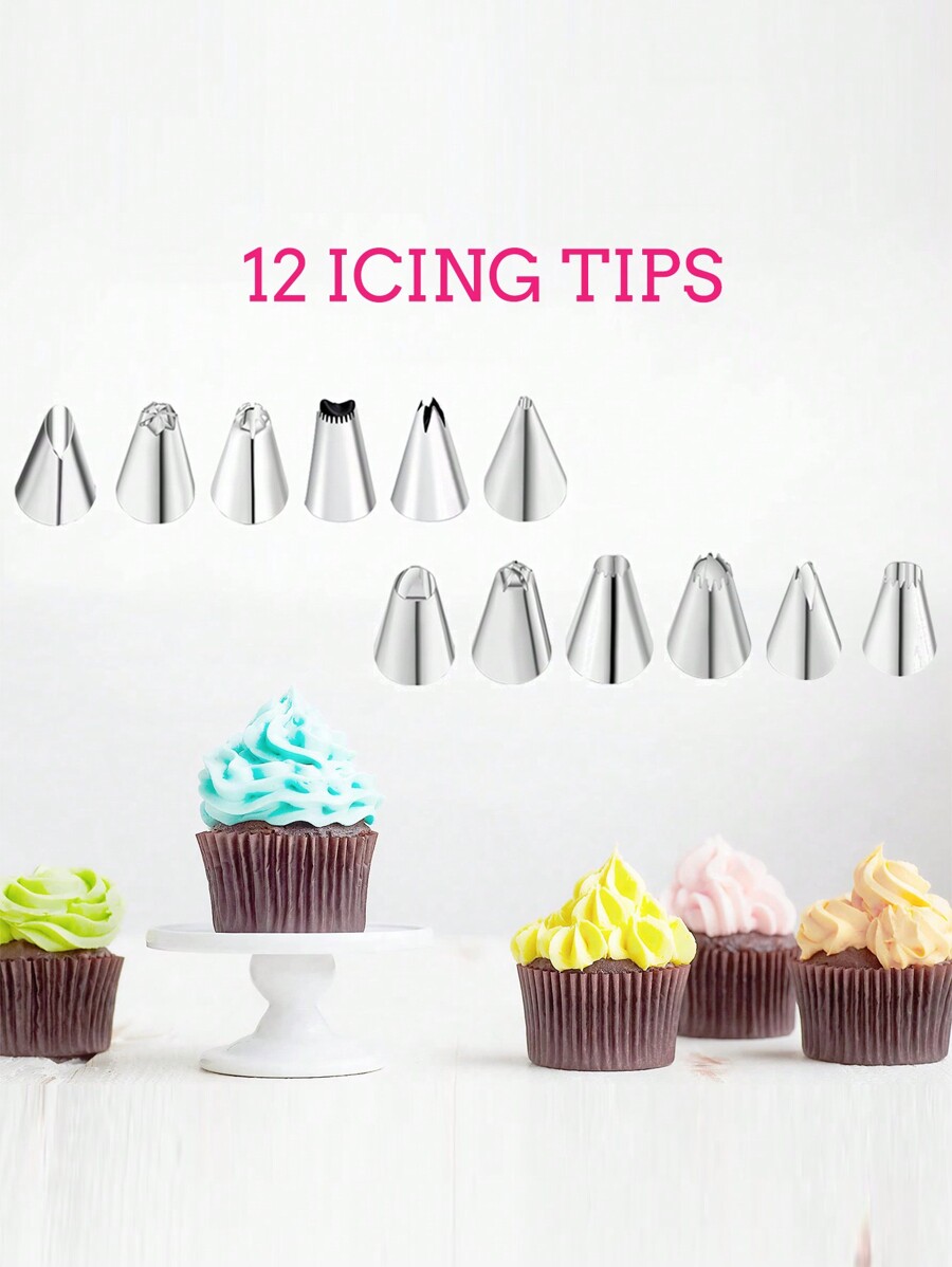 19pcs/Set Reusable Piping Bag And Tips Set Icing Bag And Tips Icing ...