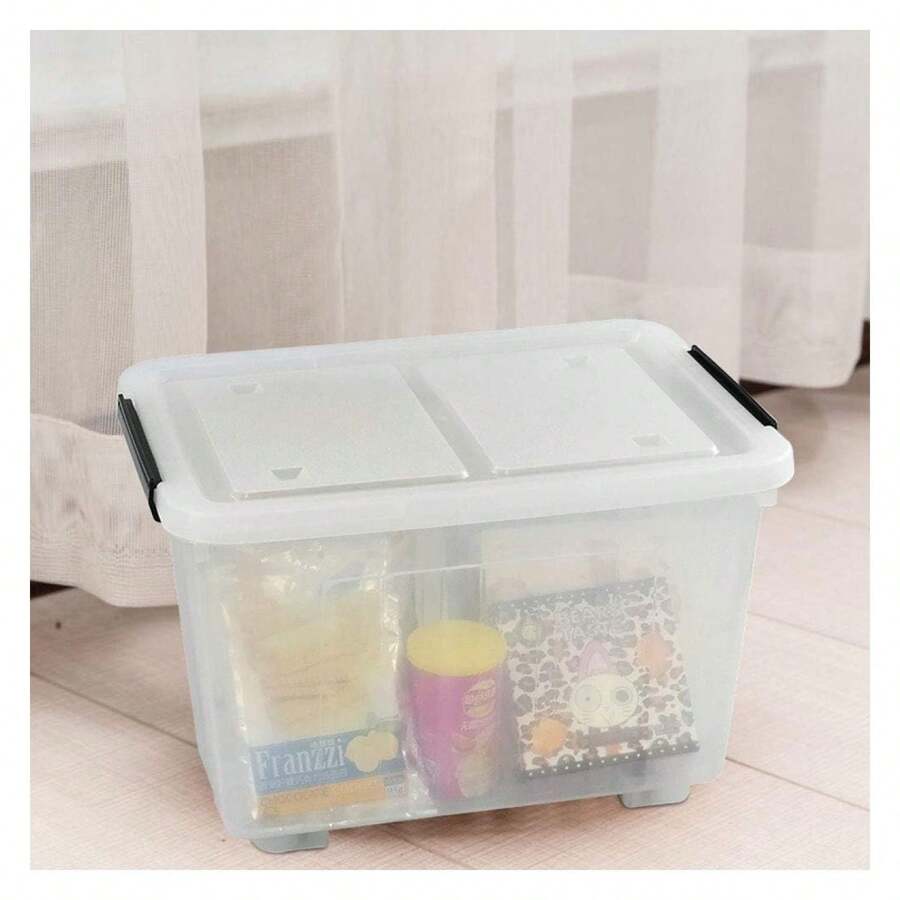 30 L Clear Large Storage Box, 4-Pack Plastic Storage Bins With Lids And ...