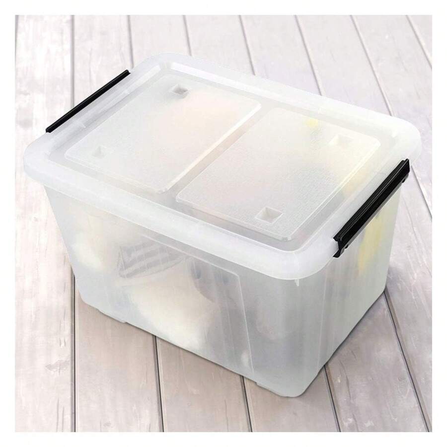 30 L Clear Large Storage Box, 4-Pack Plastic Storage Bins With Lids And ...