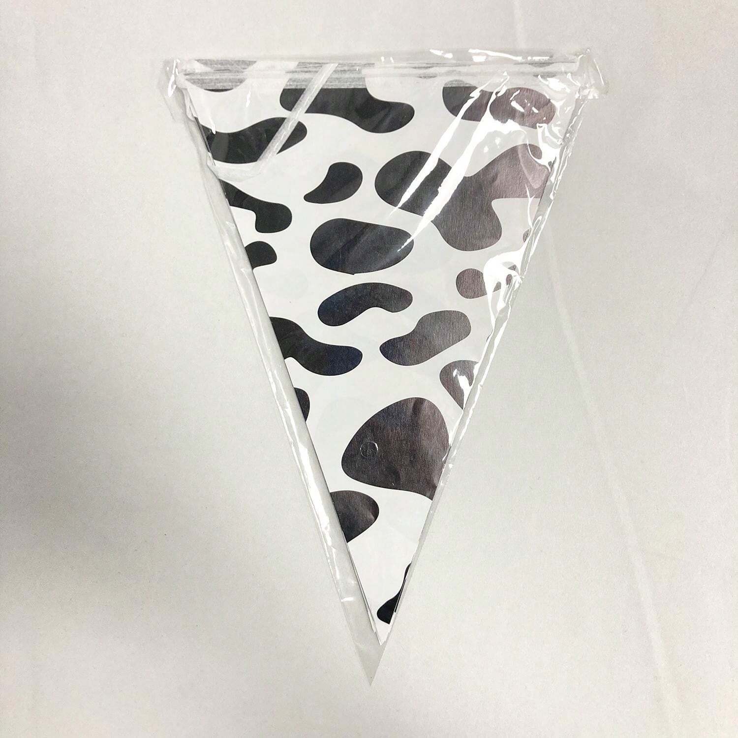 12pcs/Bag Cow Print Theme Party Decoration Banner, Cow Print Triangle ...