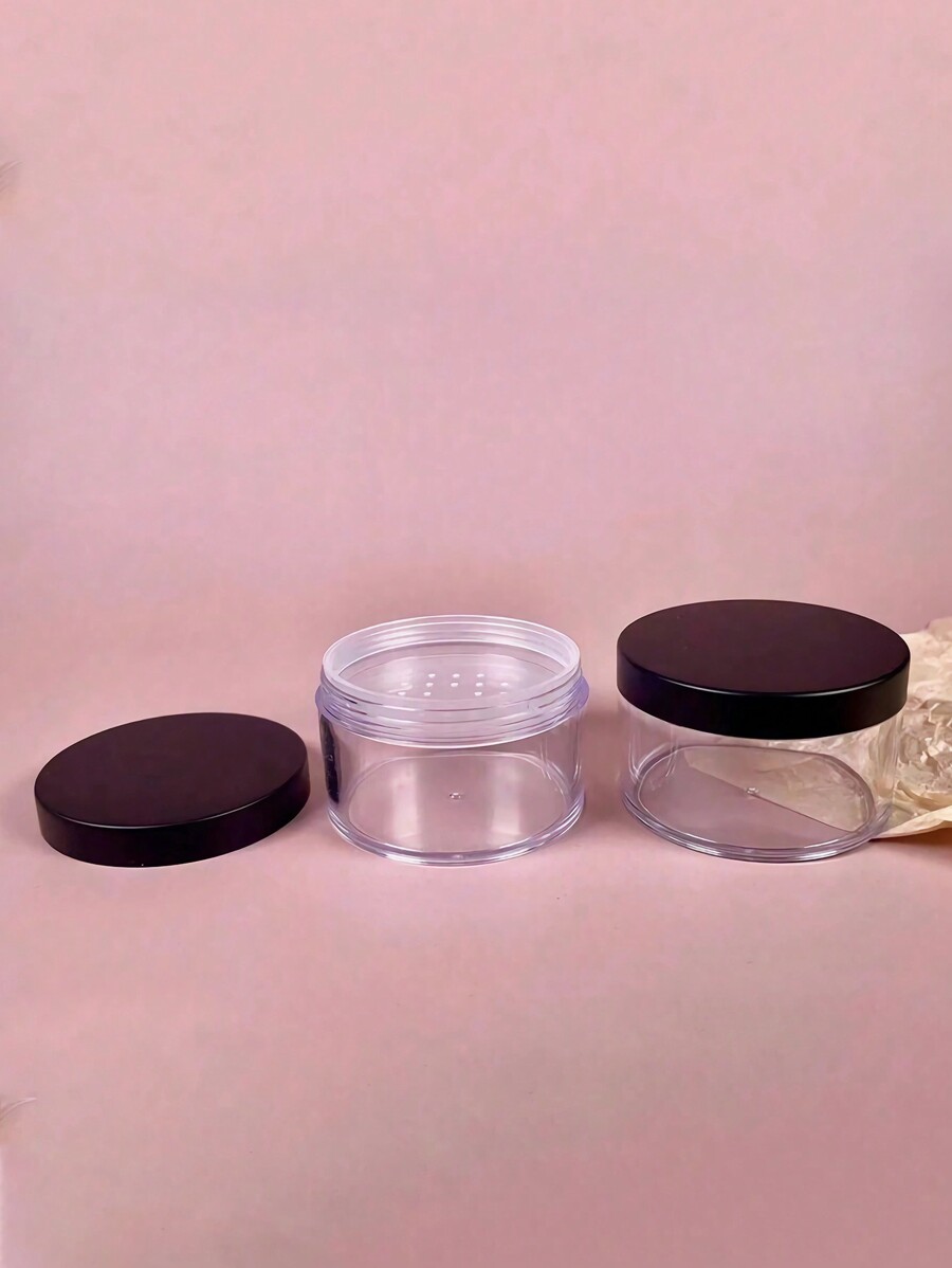 1pc Round And Transparent Large Capacity Loose Powder Case, 20g, For ...