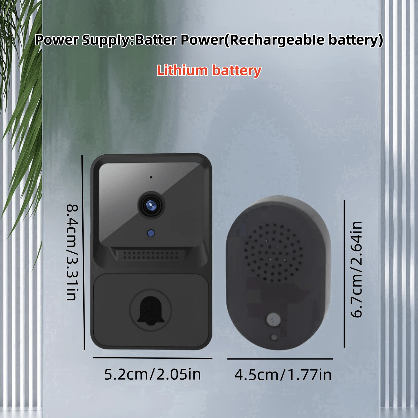 1pc Black Mini Smart Doorbell Camera, Low Power Consumption, Mobile ...