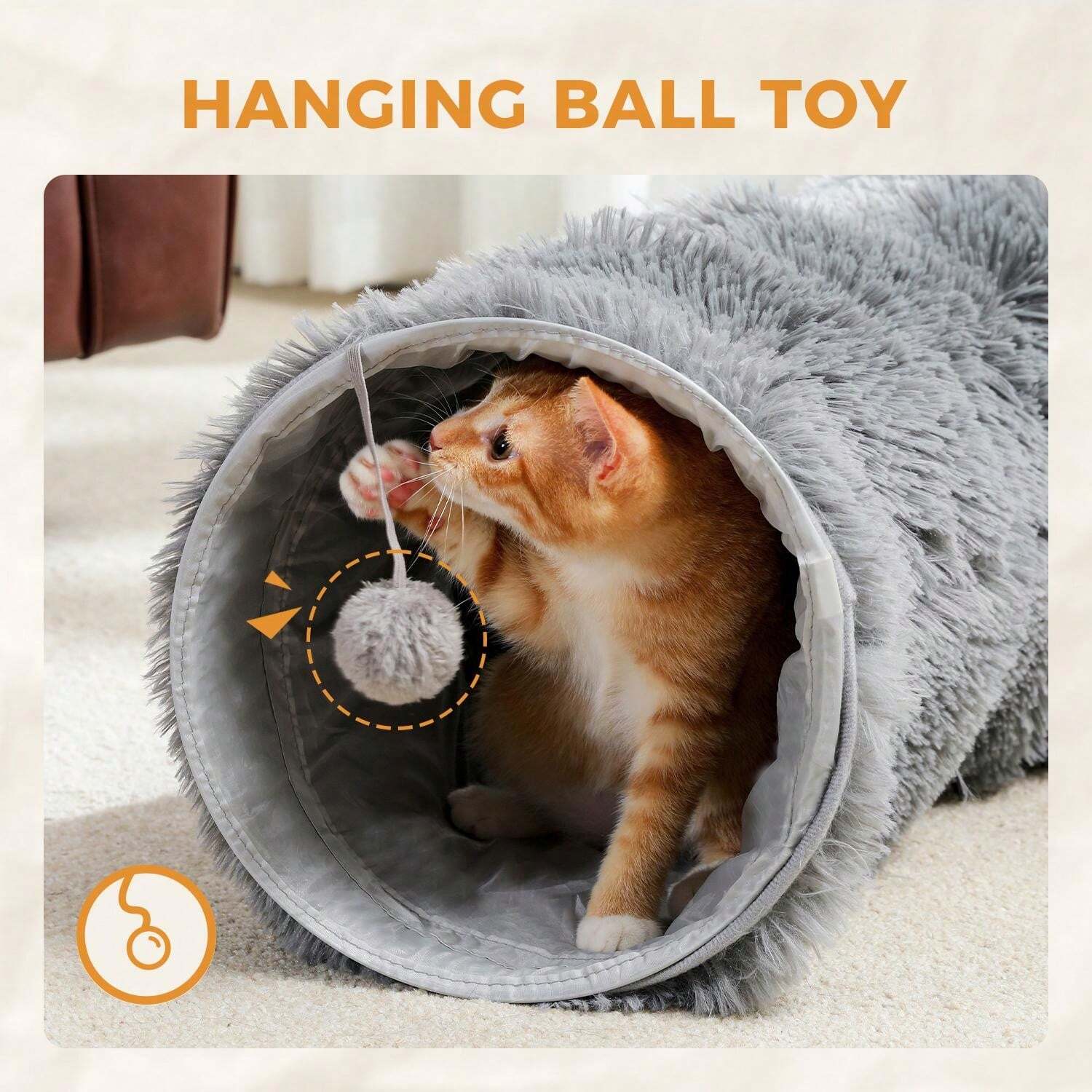 Large Cat Tunnel, 44.9 Inches Long Collapsible Cat Tube 9.8 Inches In ...