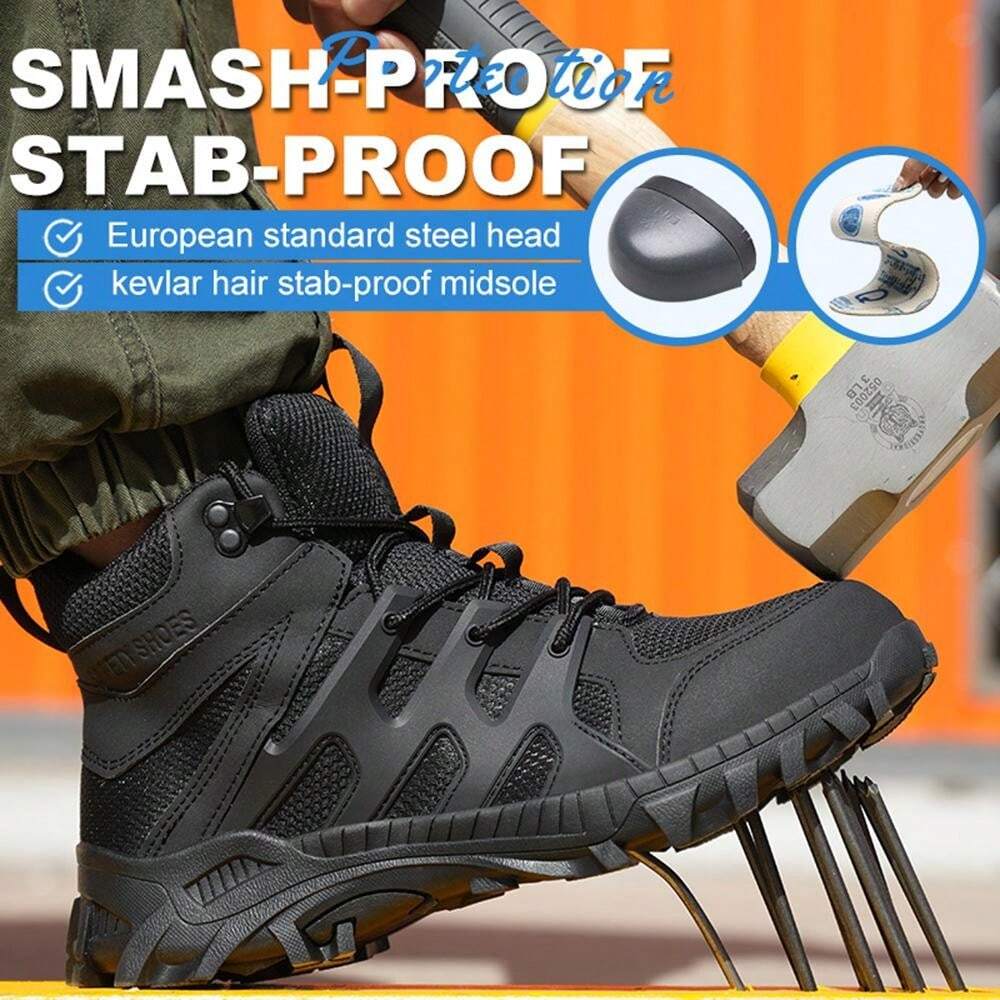 Sapatos de segurança para trabalho masculino, botas de proteção de ...