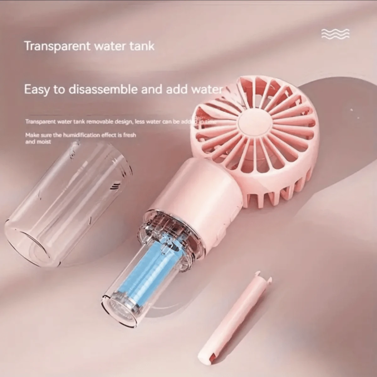 Mini Portable Fold Fan With Spray Mister Humidifier USB Rechargeable ...