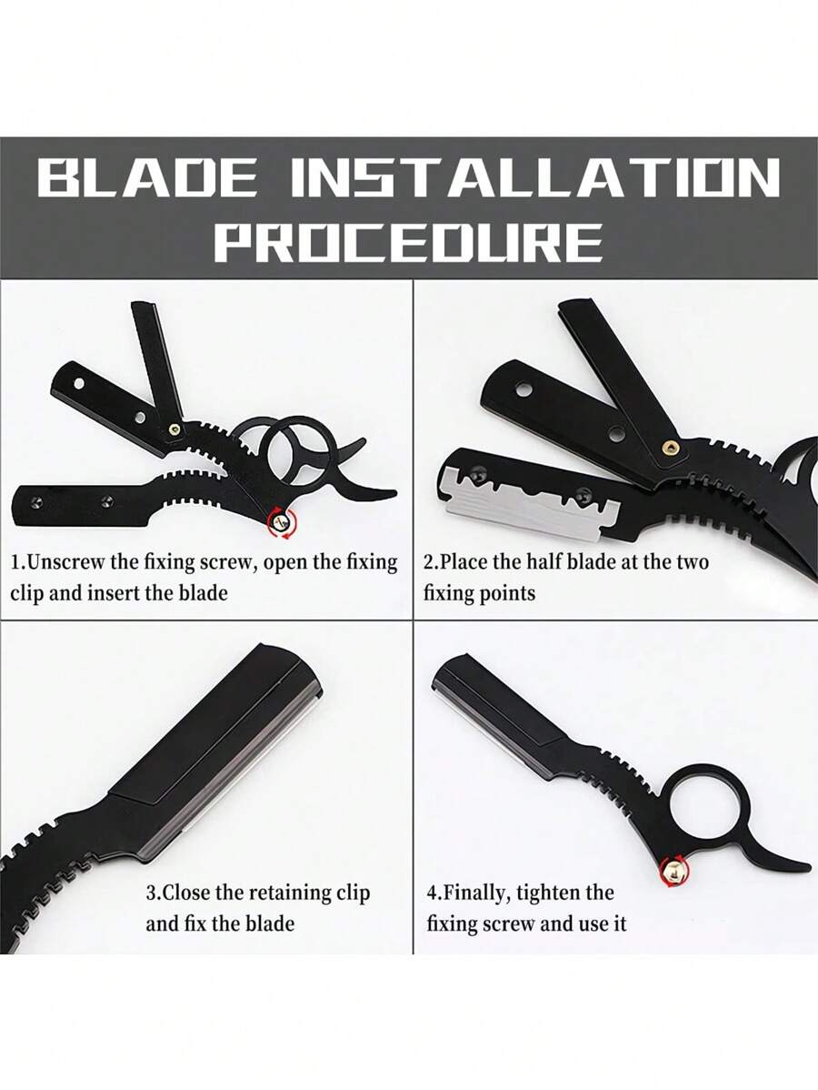 1pc Barber Shaving Razor Tool, For Eyebrow And Beard, Manual Hair ...