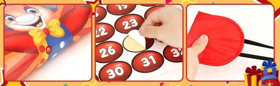Circus Party Games, Pin The Noses On The Clown With 32 Pcs Nose ...