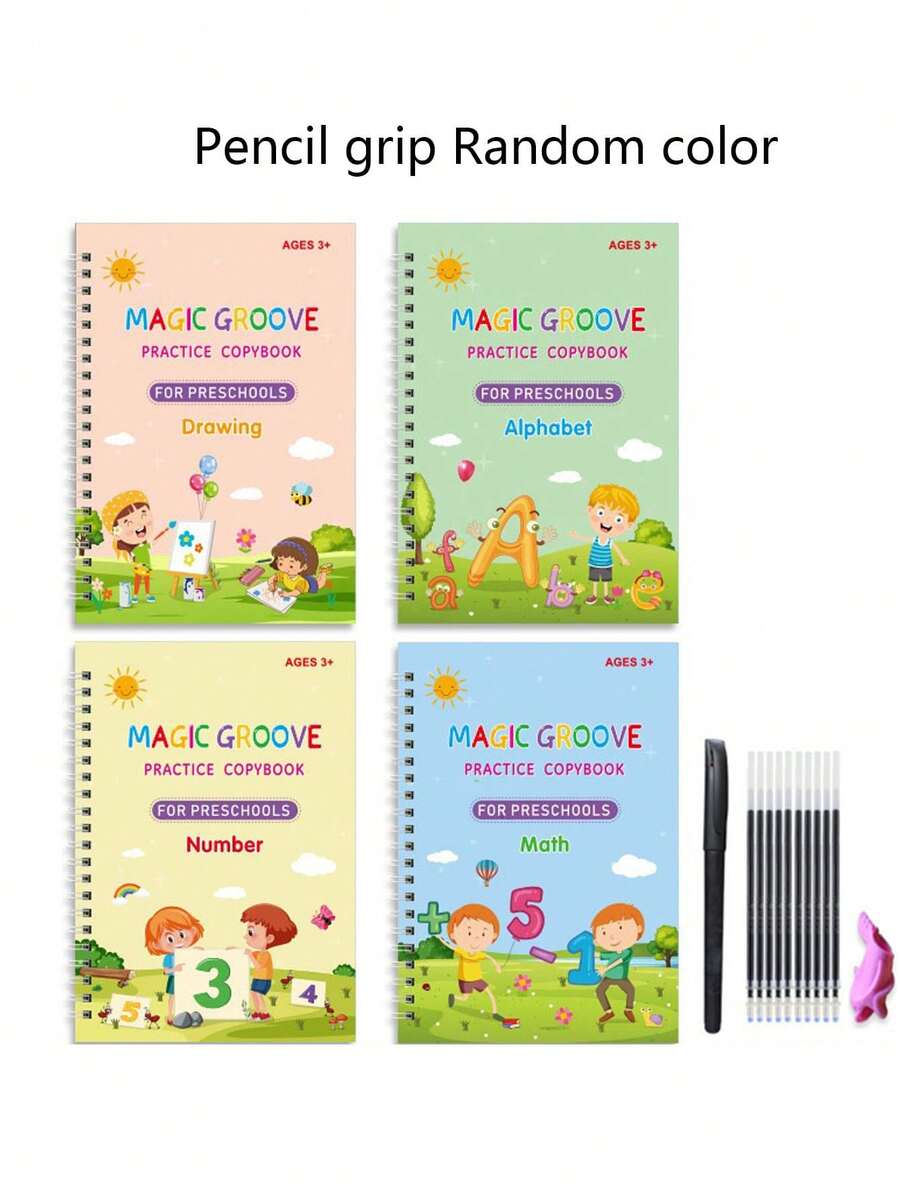 4 Books Of Exercise Workbook + 1 Pen + 10 Pen Refills + 1 Reusable ...