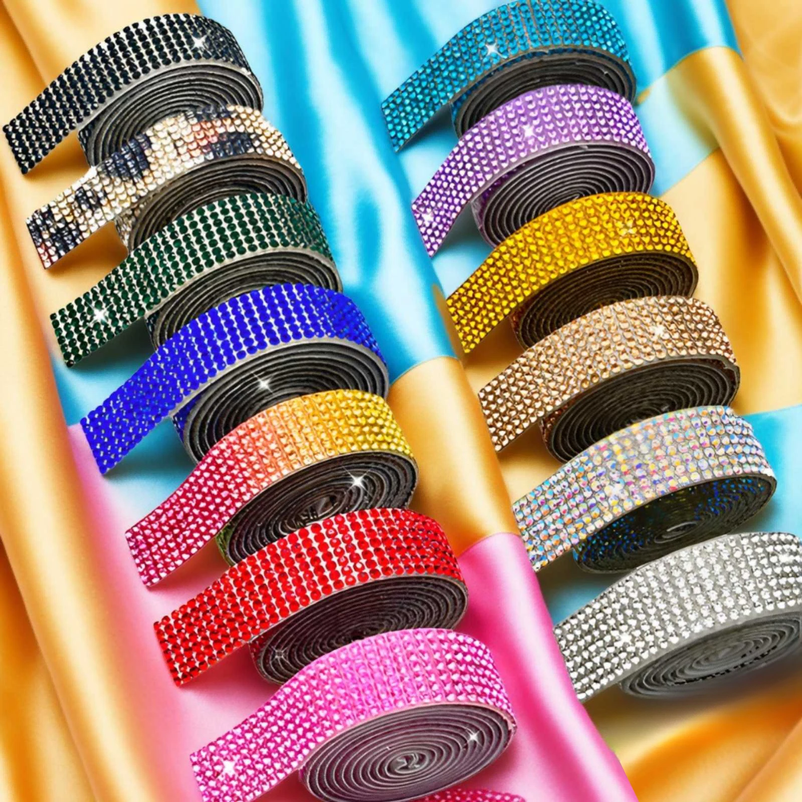 1 Yard Self Adhesive Crystal Rhinestone Ribbon, Rhinestone Strips, DIY ...