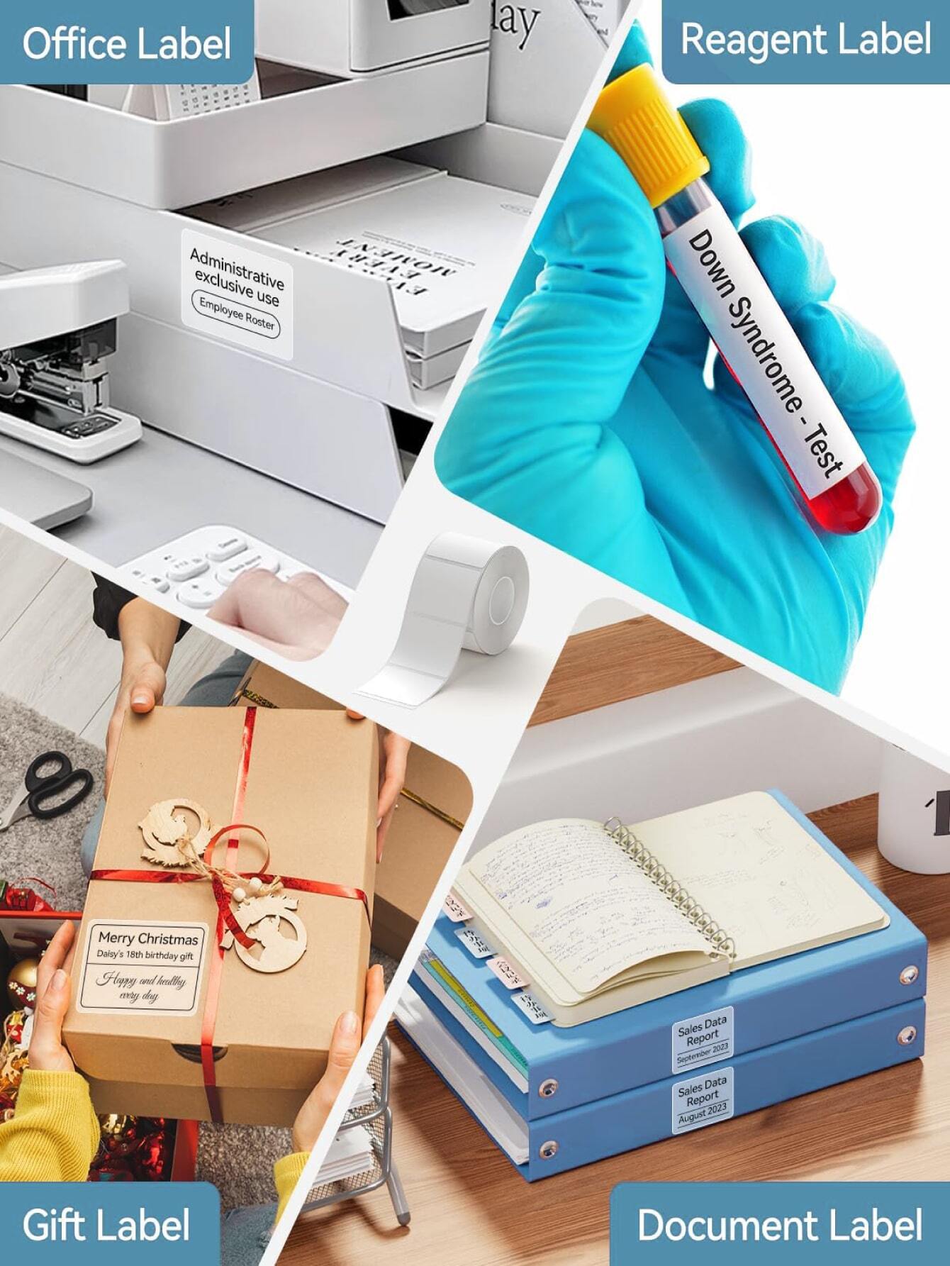 MARKLIFE Diaphanous Clear Thermal Label Maker Paper 1.58"X0.79" 40mm ...