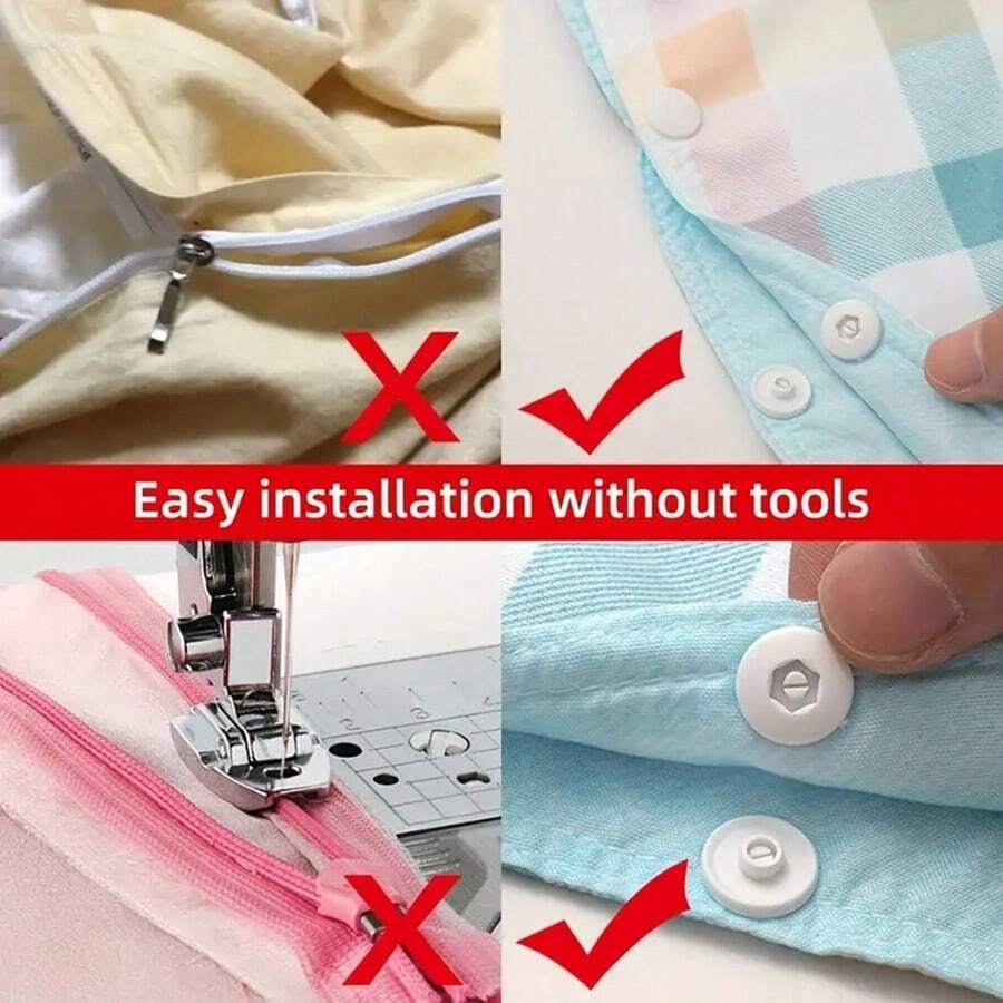 12sets Colorful Snap Buttons Without Tools, Easy To Snap On And Replace ...