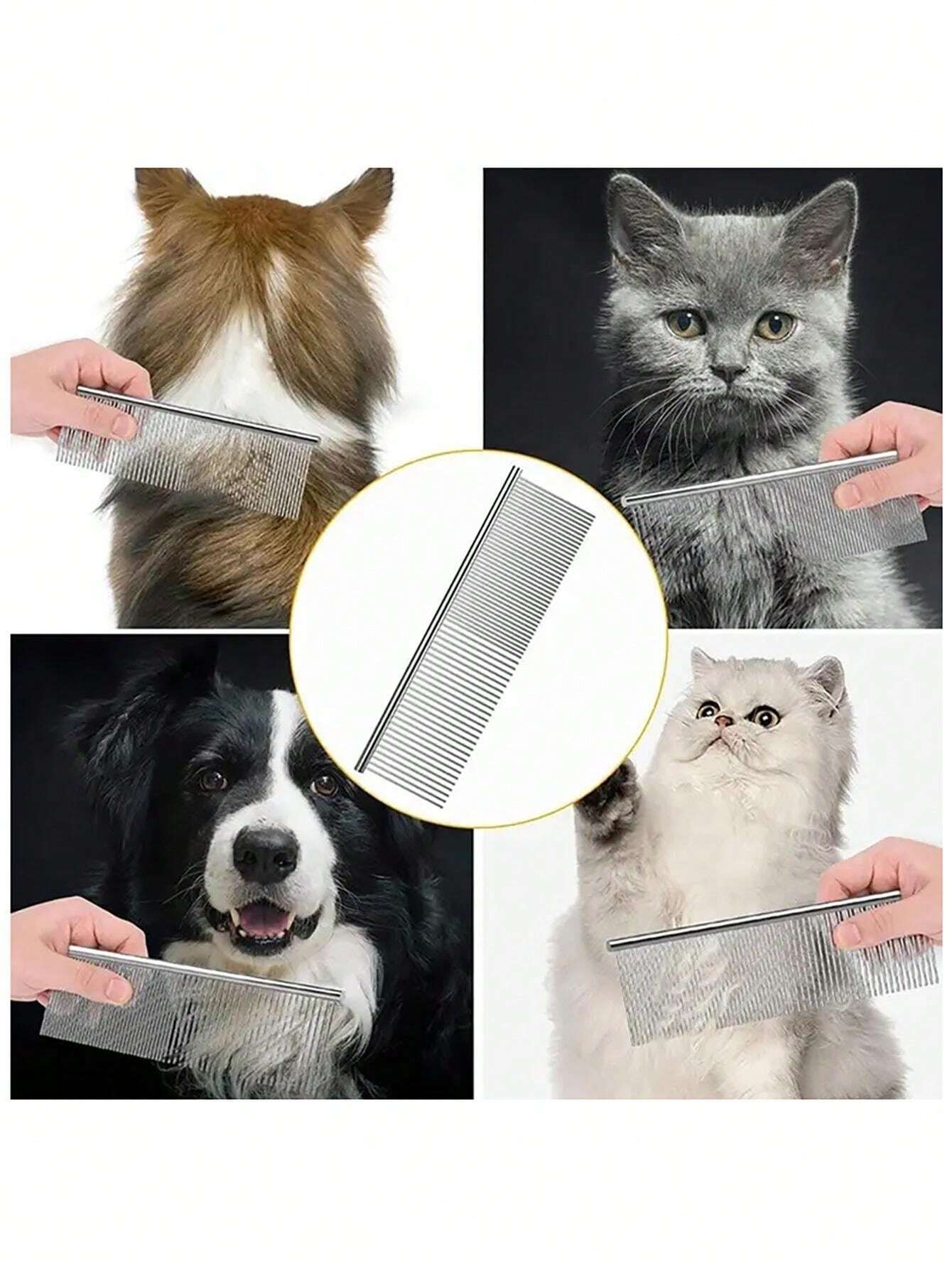 1pc Pet Hair Comb For Cats And Dogs, Removes Shedding And Detangles Hair, Massages And Grooms ...