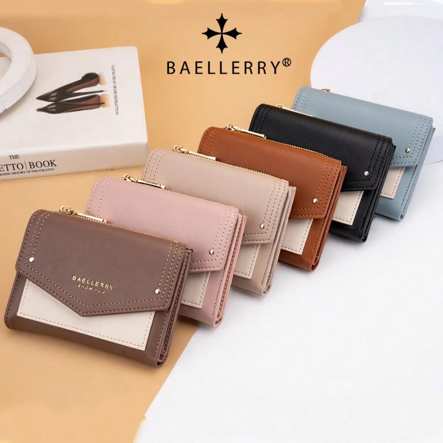 Small Wallets For Women, Bifold Slim Coin Purse, Zipper ID Card Holder ...