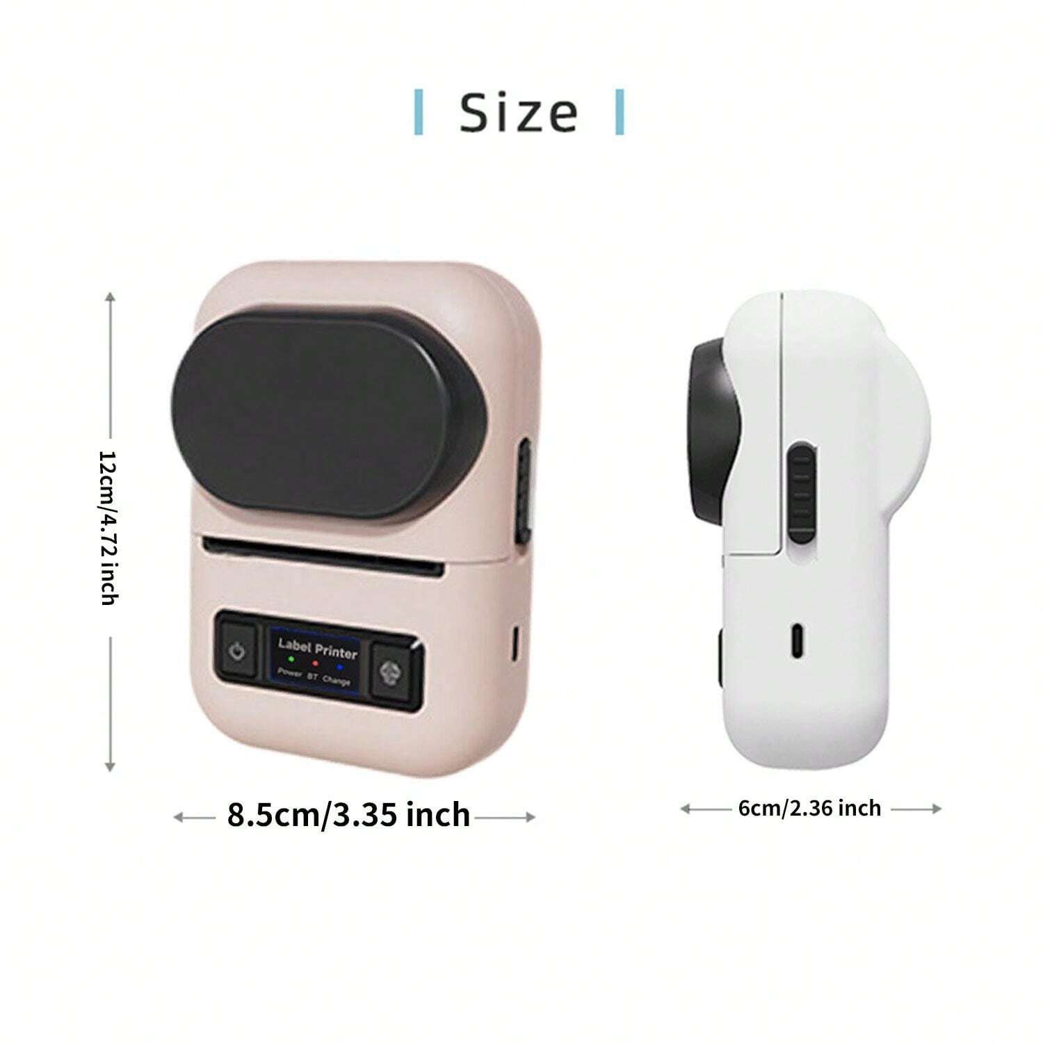 Pink Multifunctional Mini Portable Label Printer, Adjustable Printing ...