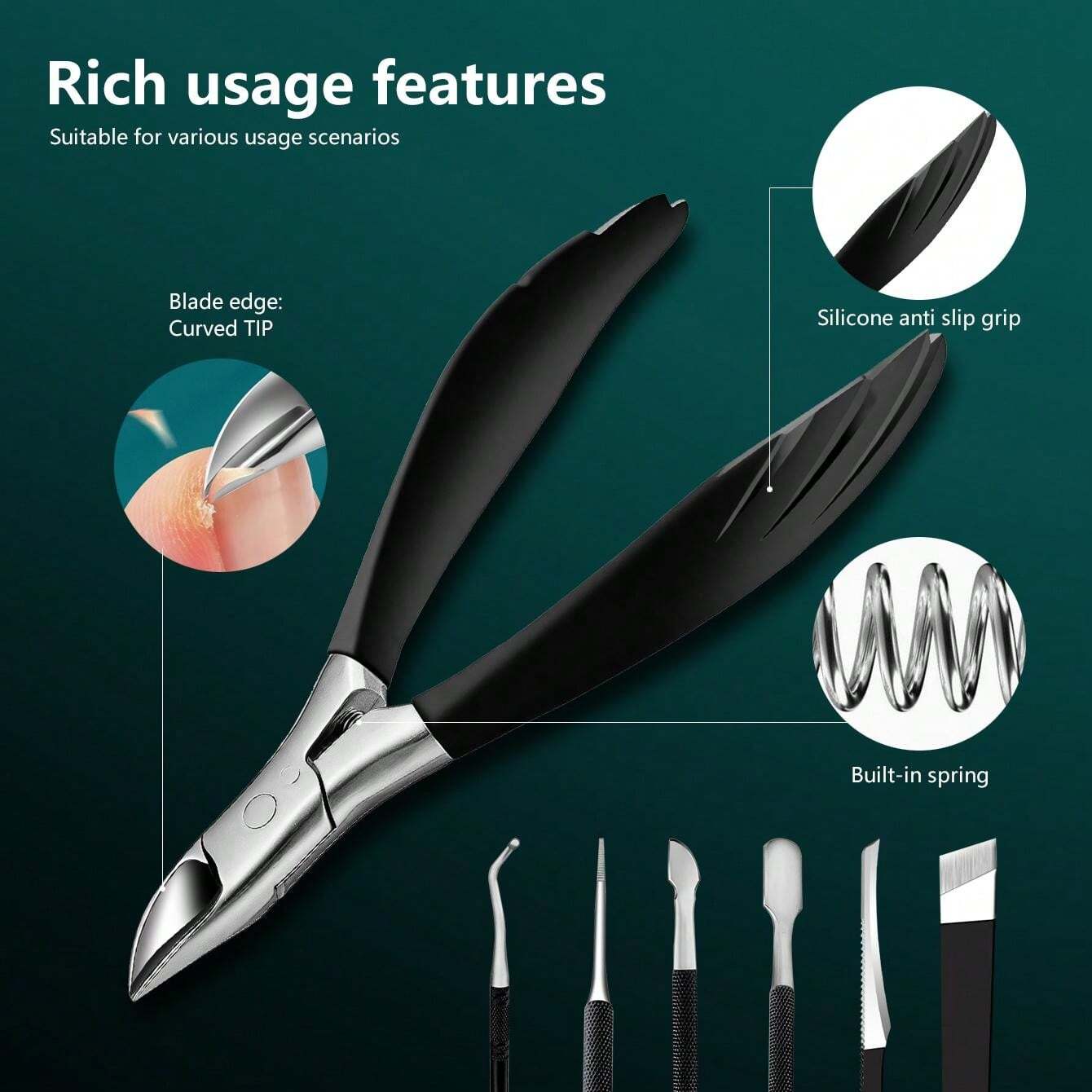 6pcs Nail Clippers Set: Suitable For Seniors' Thick Toe And Nail ...