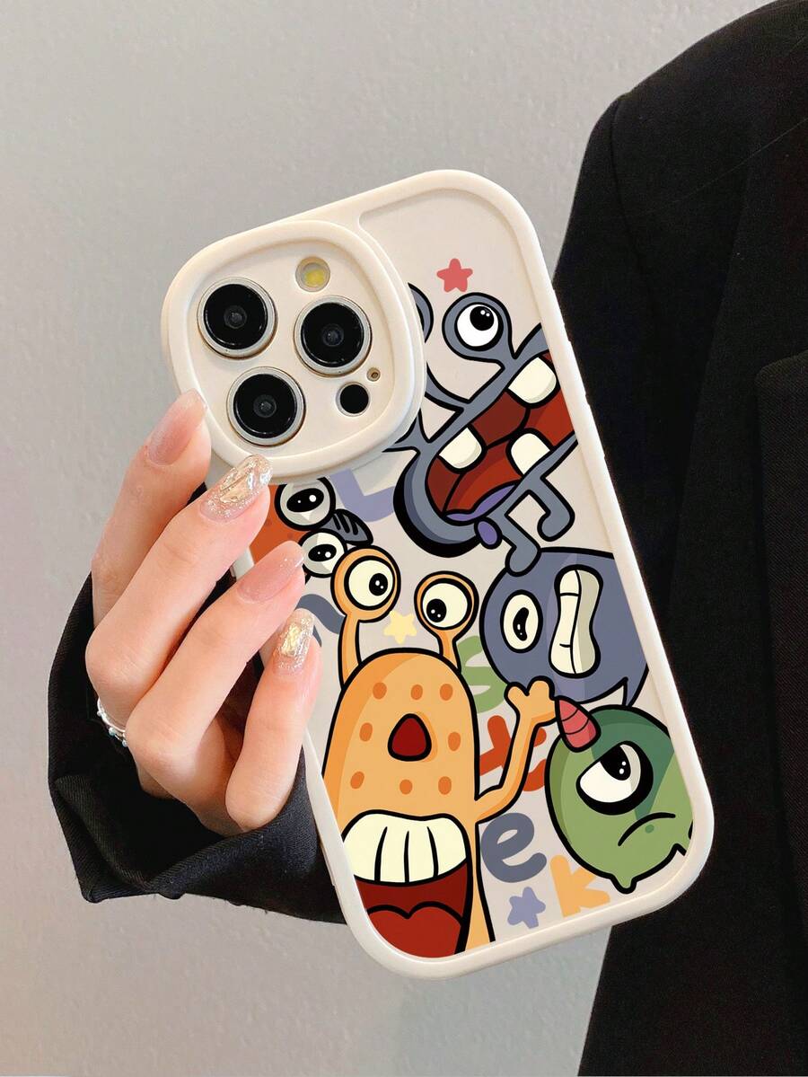 2pcs/Set Cute Colorful Animal Cartoon Phone Case, Funny Cartoon Monster ...