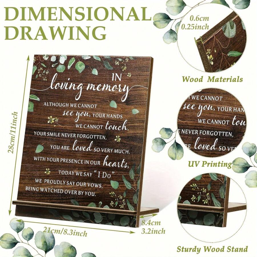 1pc, Memorial Table Sign For Wedding, Wooden Wedding Reception Signs ...