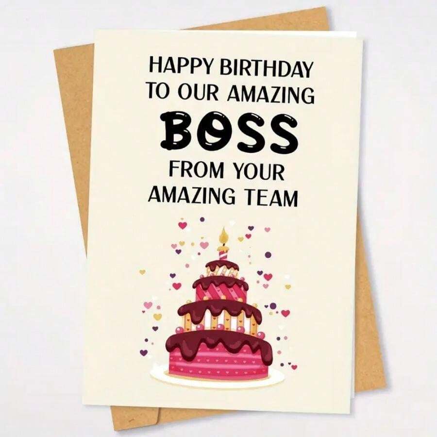 1pc, Happy Birthday Card For Boss, Huge Birthday Card For Boss From ...