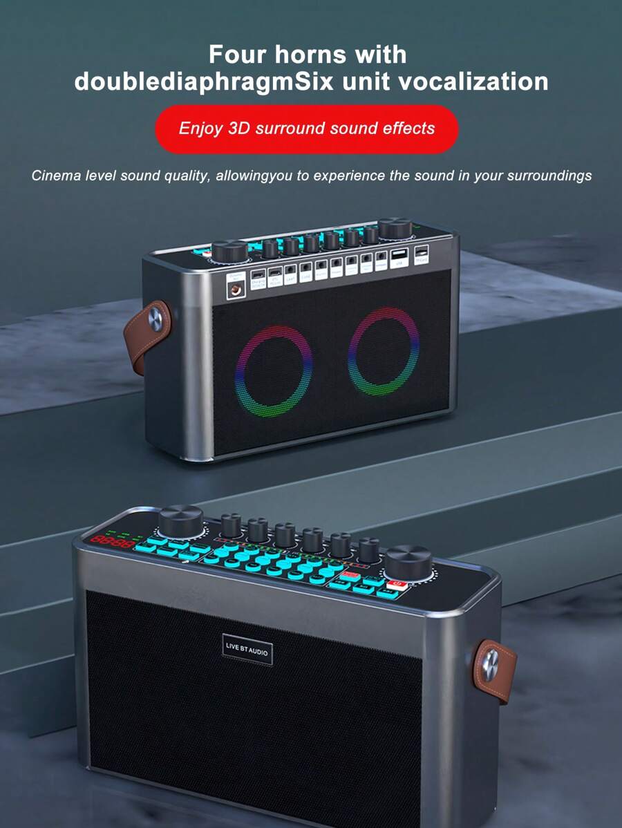 SY9- Home KTV Live Broadcast Sound Card Integrated Machine Microphone ...