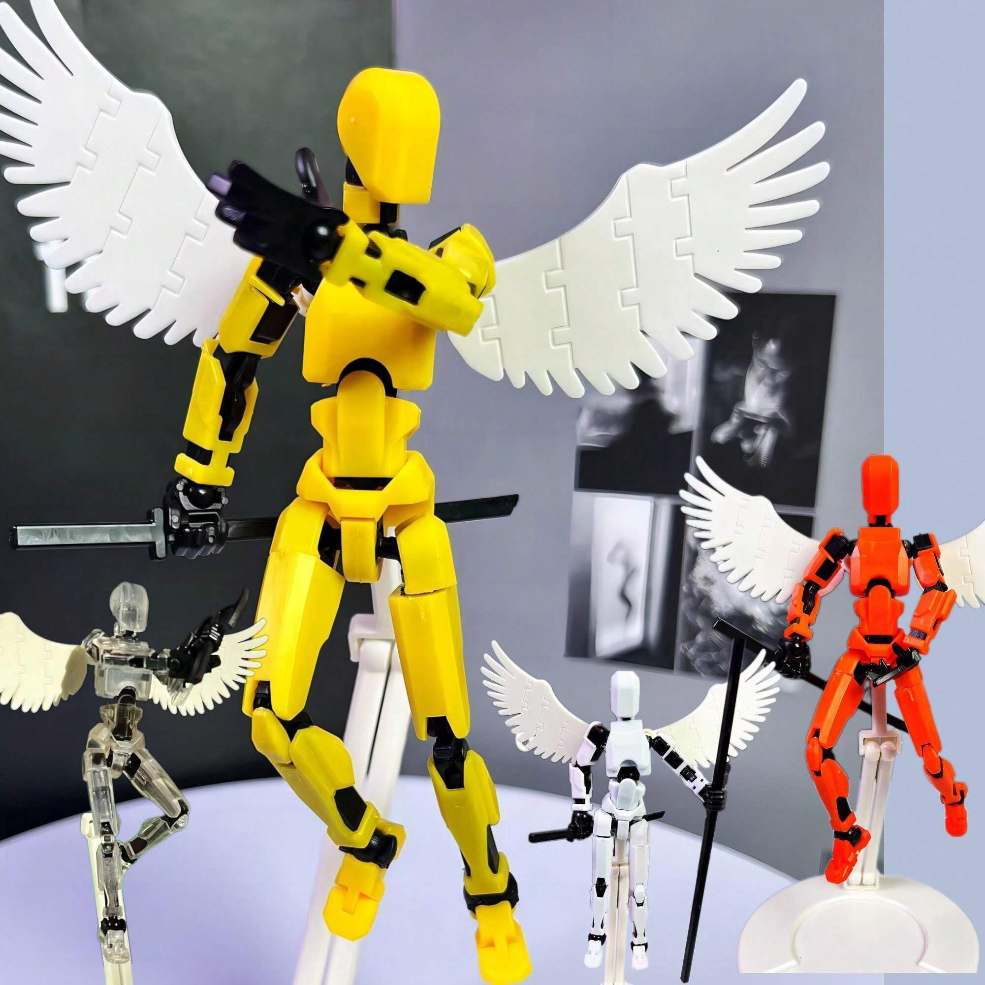 1 pieza, modelo de robot móvil de 13 articulaciones con alas, muñeco ...