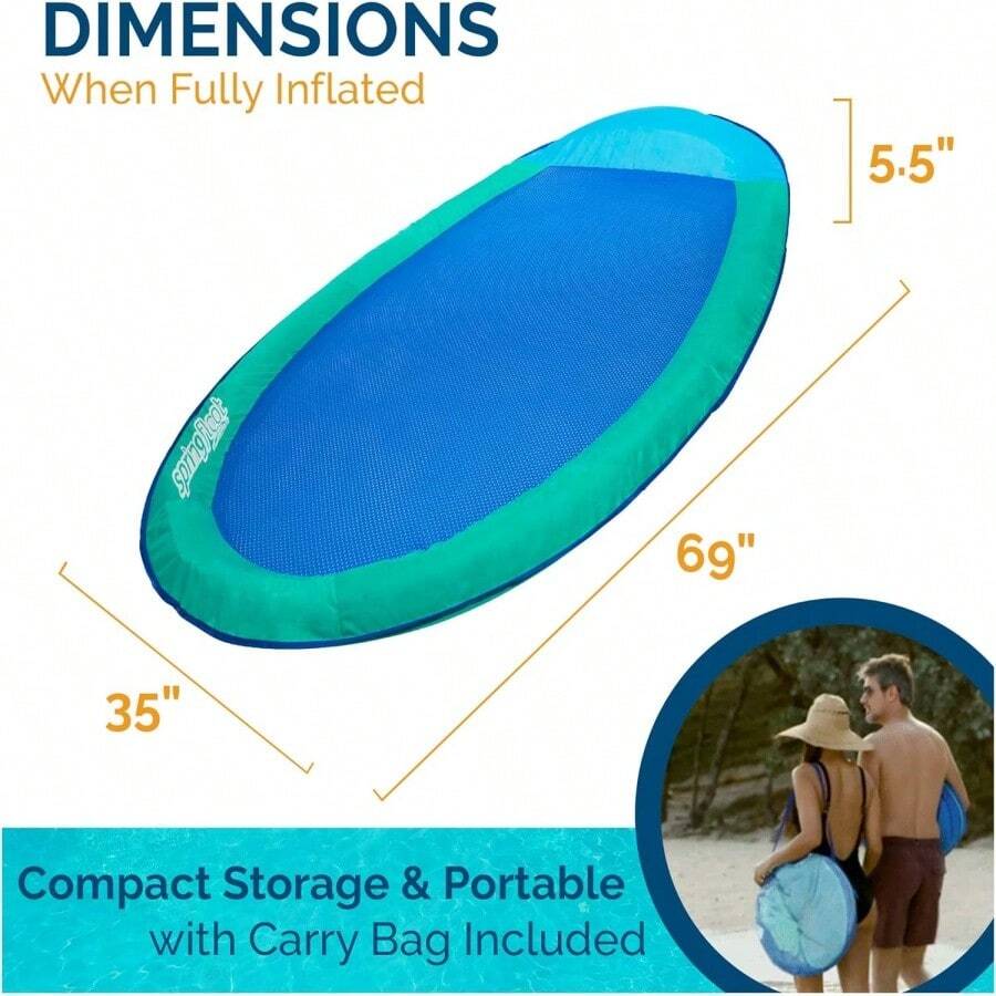 Spring Float Original Inflatable Pool Lounge Chair With Headrest, Pool ...