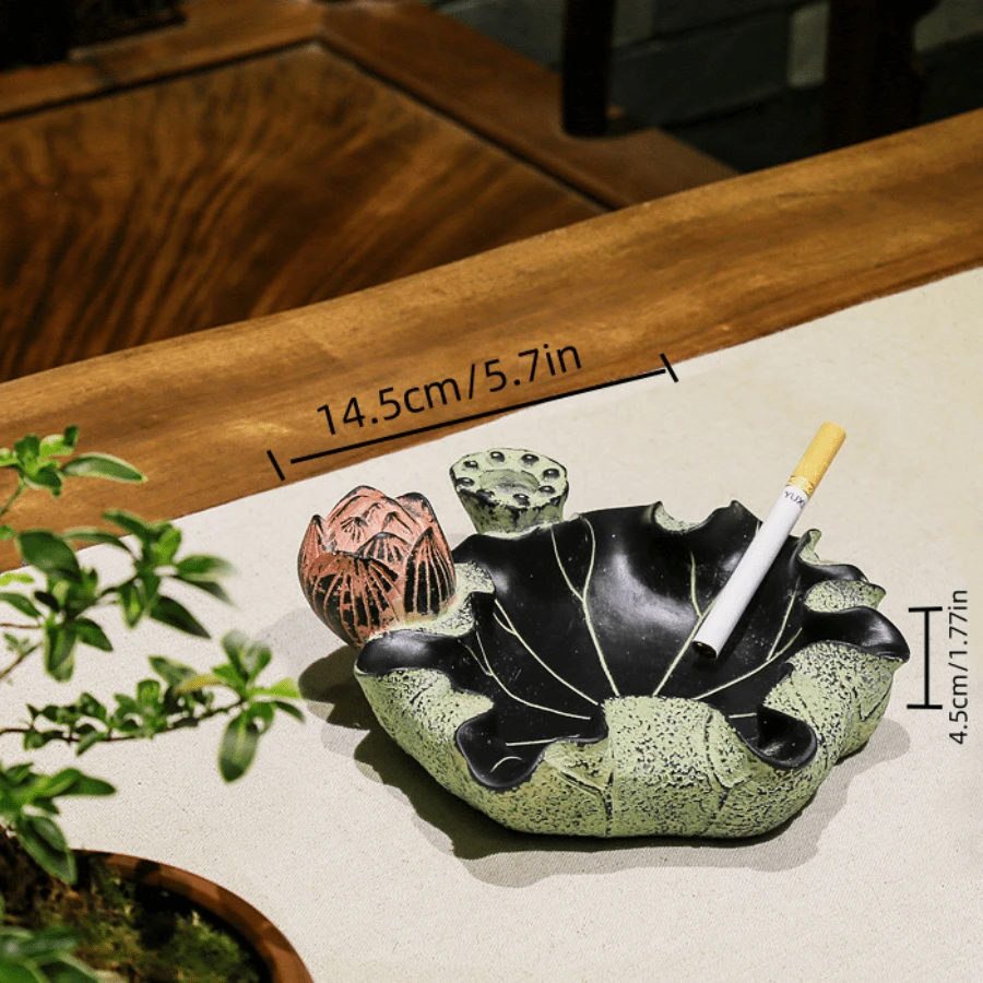 1ชิ้นเรซิ่นที่เขี่ยบุหรี่,รูปดอกบัวสร้างสรรค์วินเทจตกแต่งหัตถกรรมสำหรับ ...