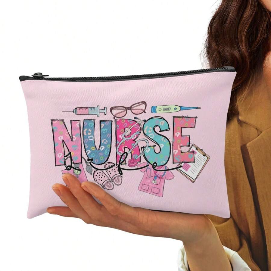 Cartoon Nurse Pattern Storage Pouch Women's Clutch Zipper Multi Storage ...