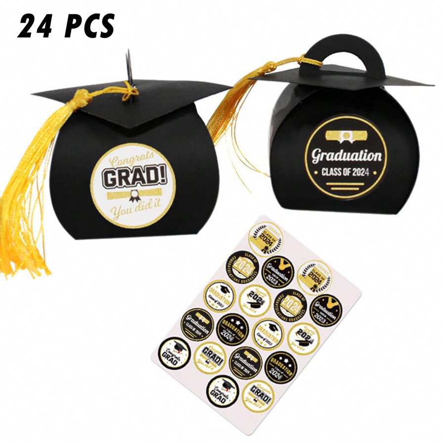50 Pcs Graduation Cap Gift Box Graduation Party Favors Graduation Candy ...