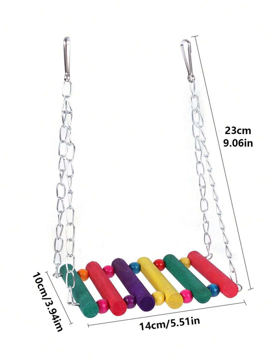 5pcs Interactive Parrot Toy Set Includes Colored Stand, Bridge, Swing ...