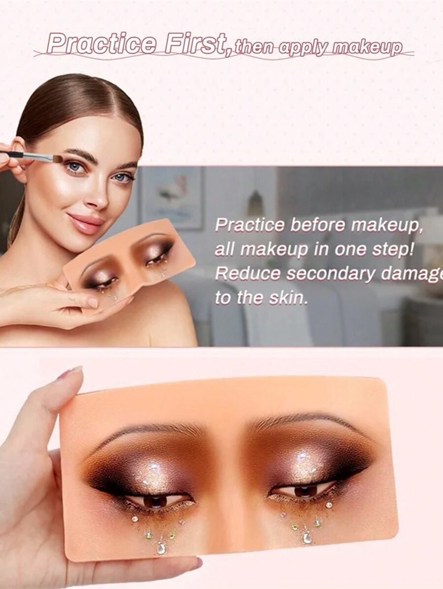 Semi-Permanent Eyebrow Embroidery Simulation Leather Silicone Learning Board, 5D Three ...