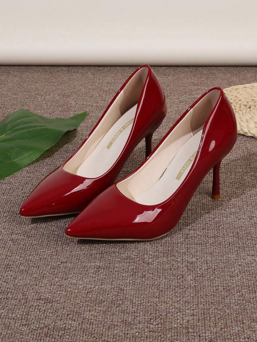 New 2024 Red Patent Leather High Heels For Women, Elegant, Sexy ...