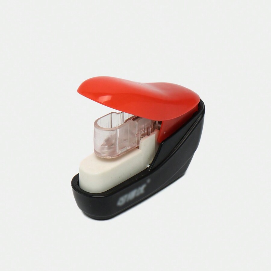 1pc Red Non-Punching Stapler, Manual Mini Safe Stapler For School And ...