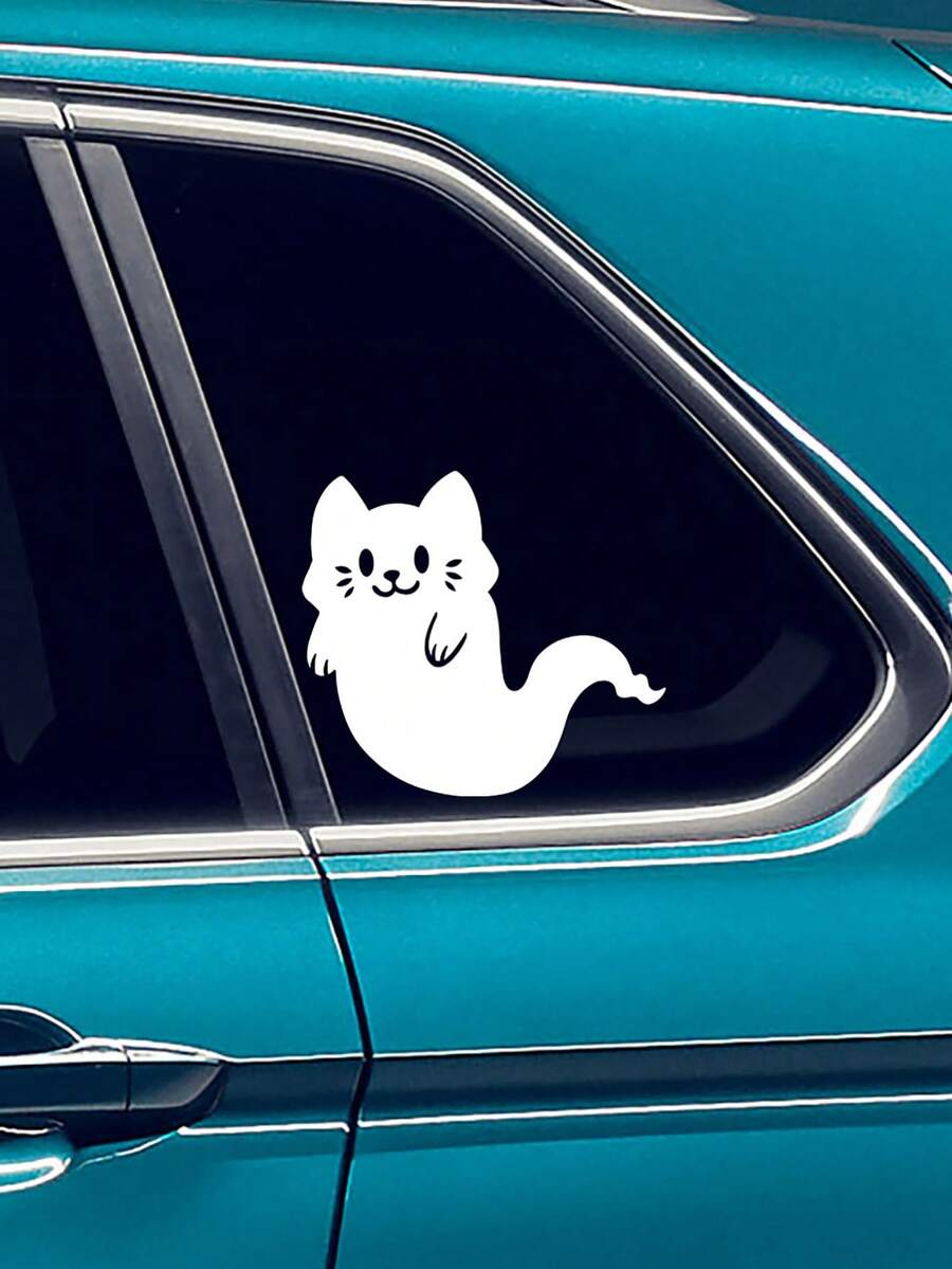 Ghost Cat Car Sticker, Waterproof, Reflective, Non-Fading, Non-Sticky ...
