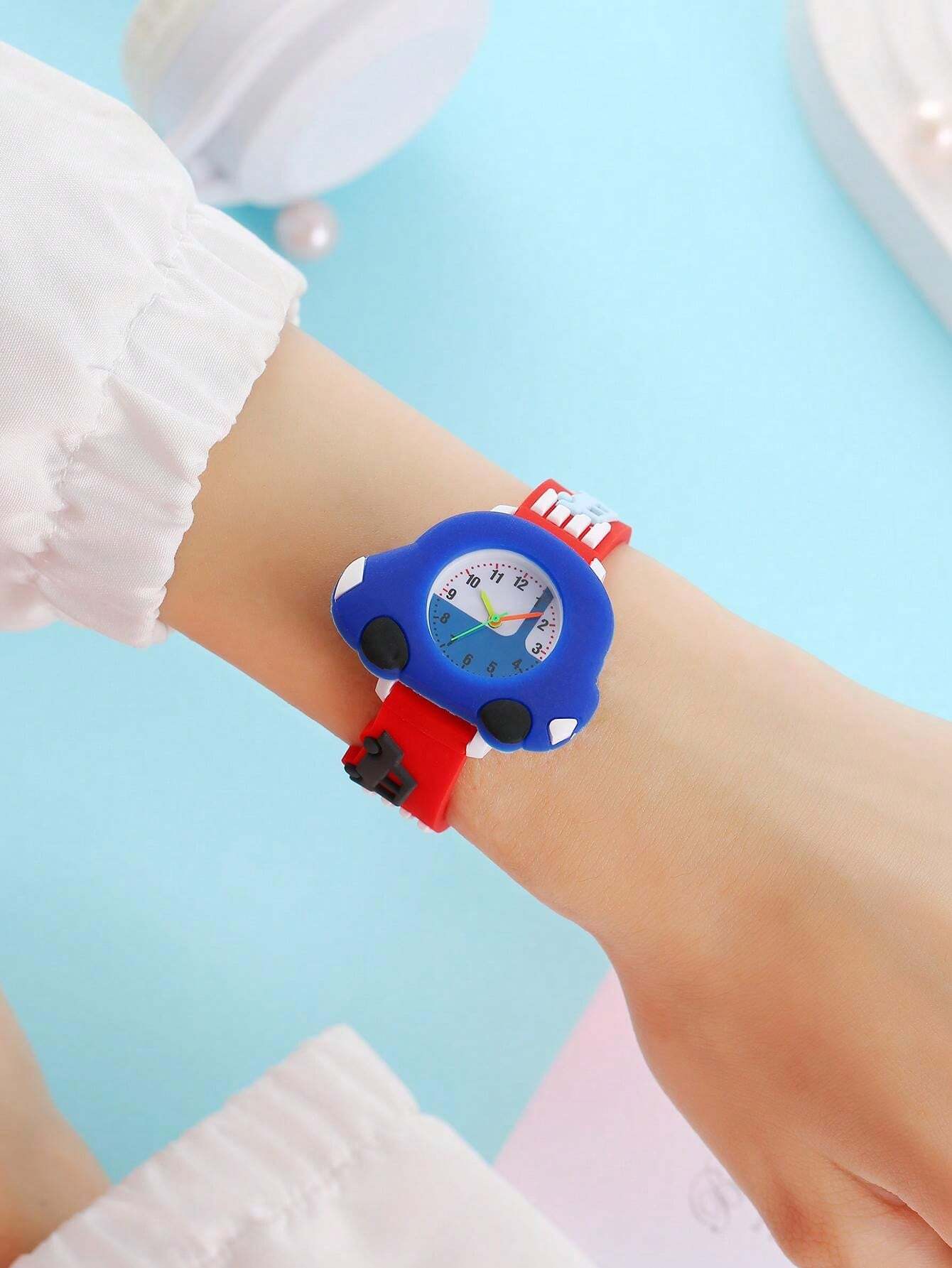 Cartoon Car Shaped Silicone Quartz Watch For Kindergarten And Primary ...