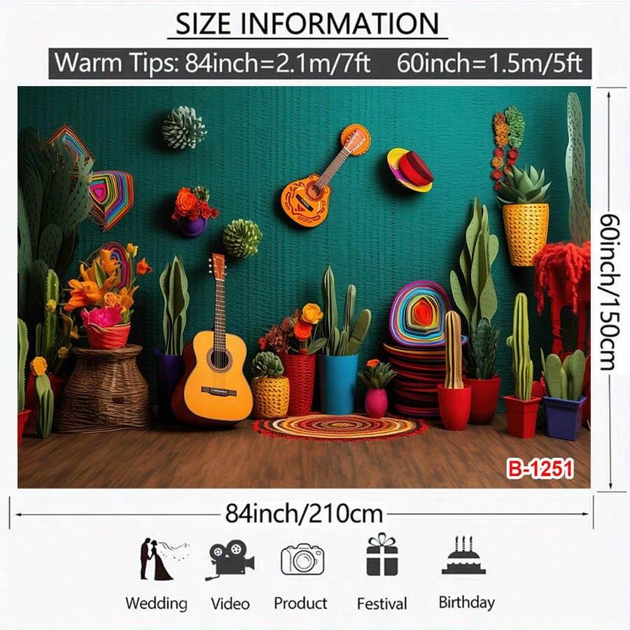 Mexican Theme Party Striped Backdrop Fiesta Cinco De Mayo Paper Flowers ...